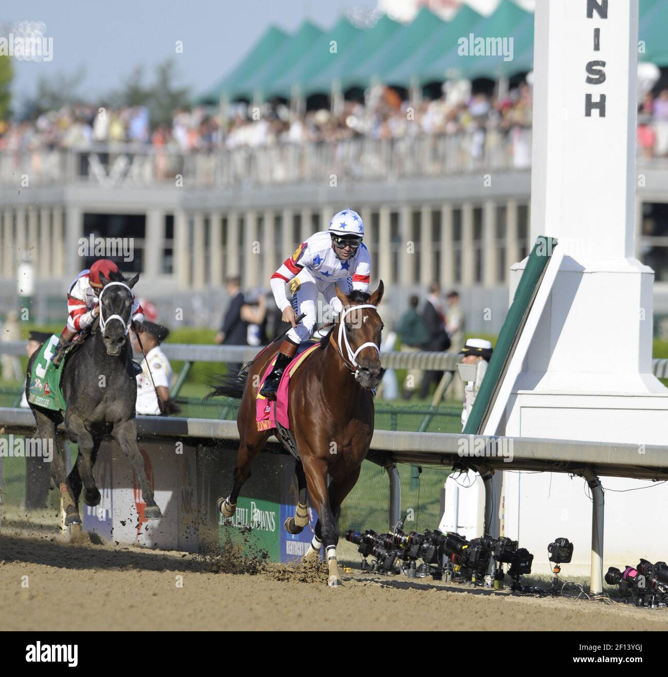 Big Brown with Kent Desormeaux up crossed the finish line to win the ...