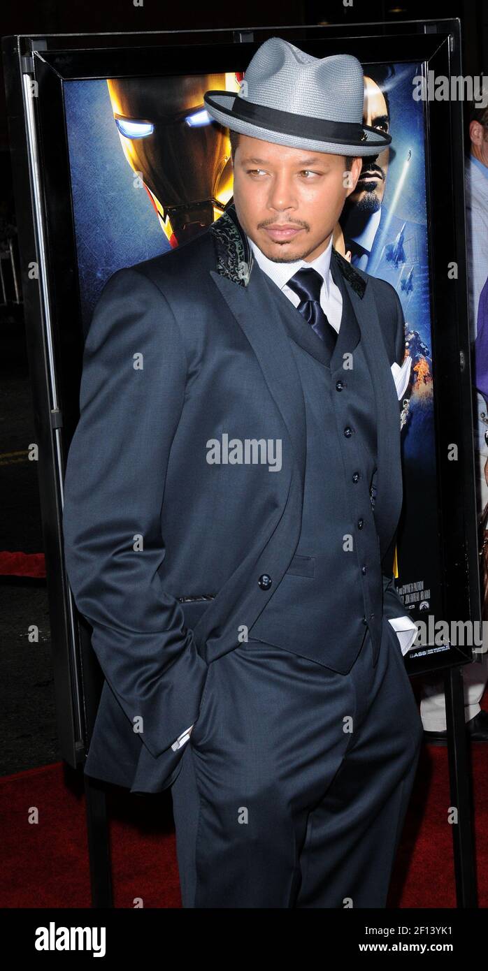 Terrence Howard arrives to the premiere of "Iron Man" held at Mann's ...