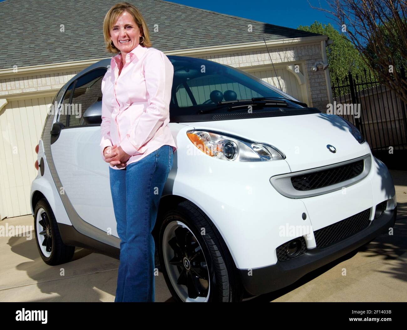 Lezlie Culver and "Sophie," her Smart car she's had since January. Culver first saw the car ...
