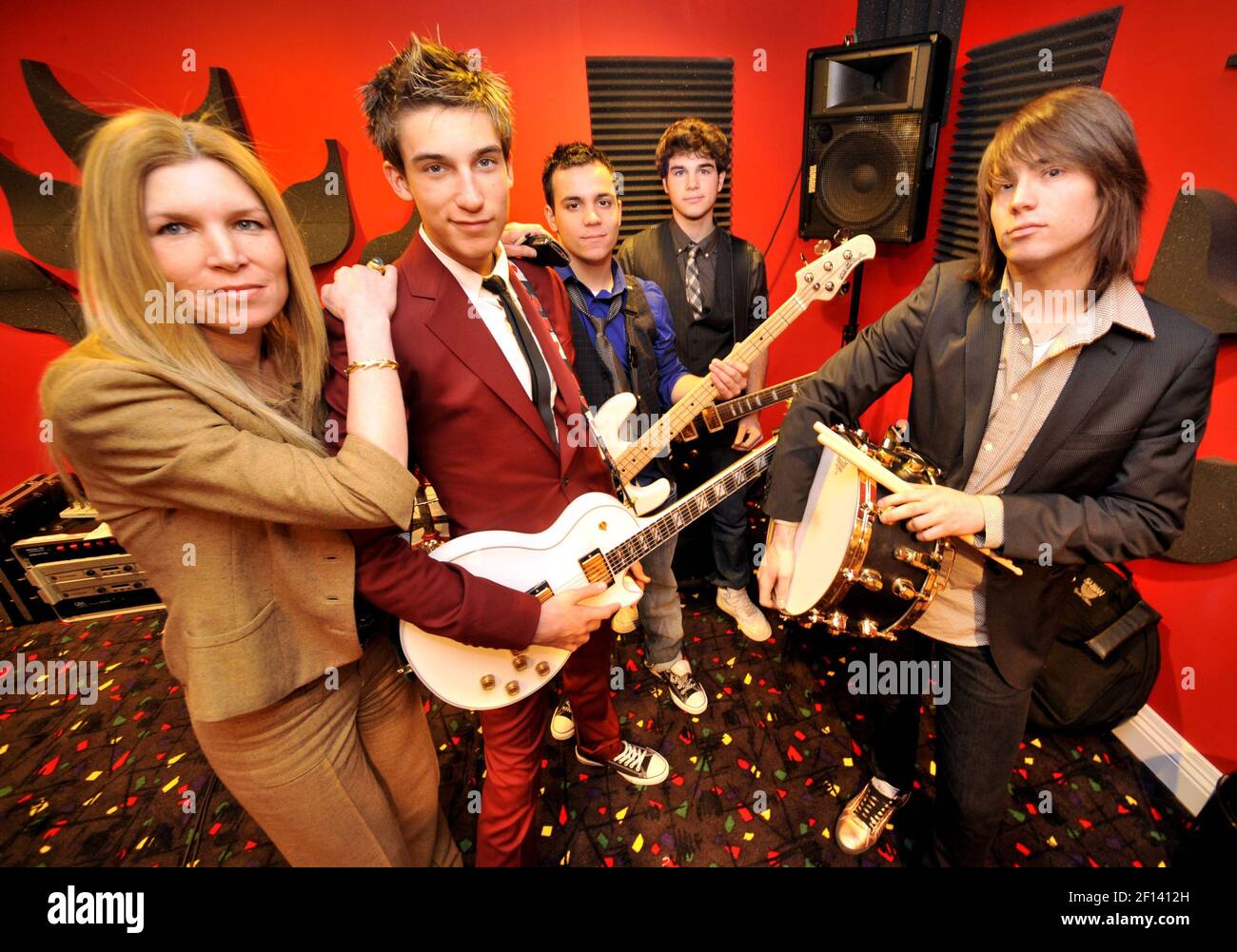 Push Play band manager and mother of C.J. Baran, Sue Baran, from left ...
