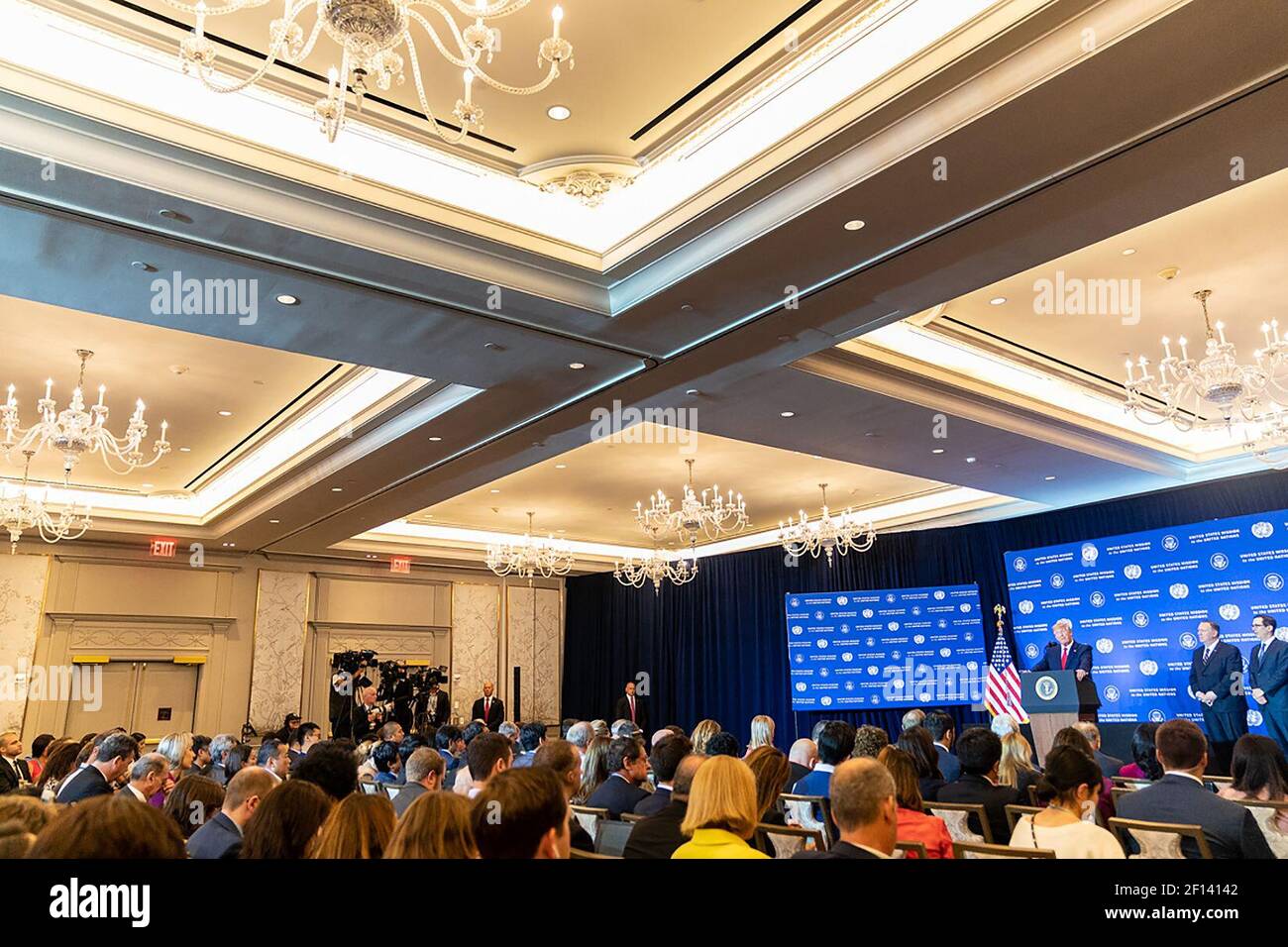 President Donald Trump addresses his remarks and answers reporters ...