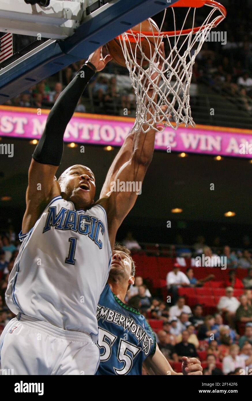 Orlando Magic guard Maurice Evans slams over Minnesota Timberwolves ...
