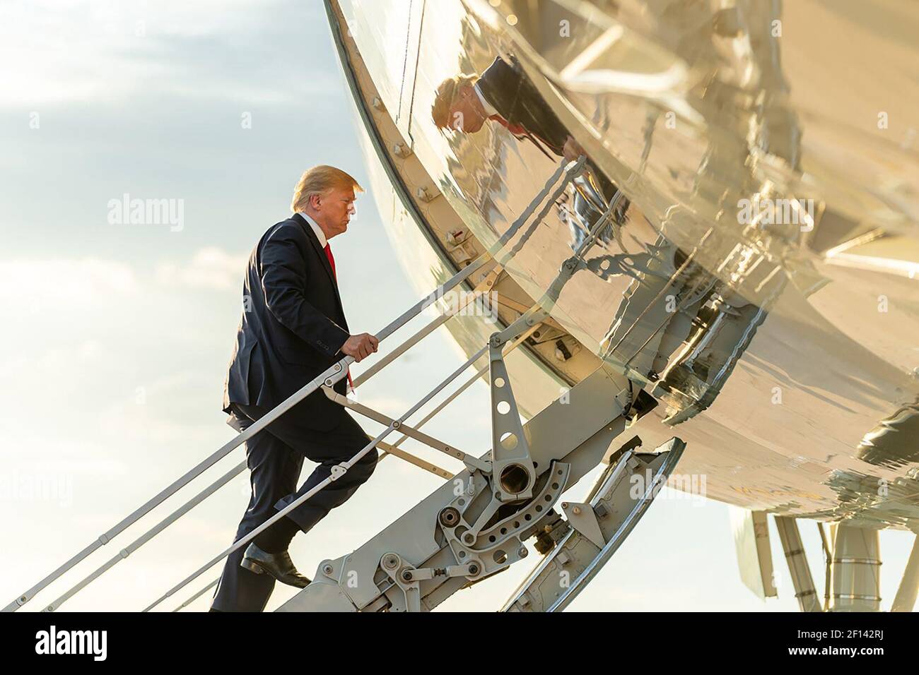 President Donald Trump arrives at Austin- Bergstrom International ...