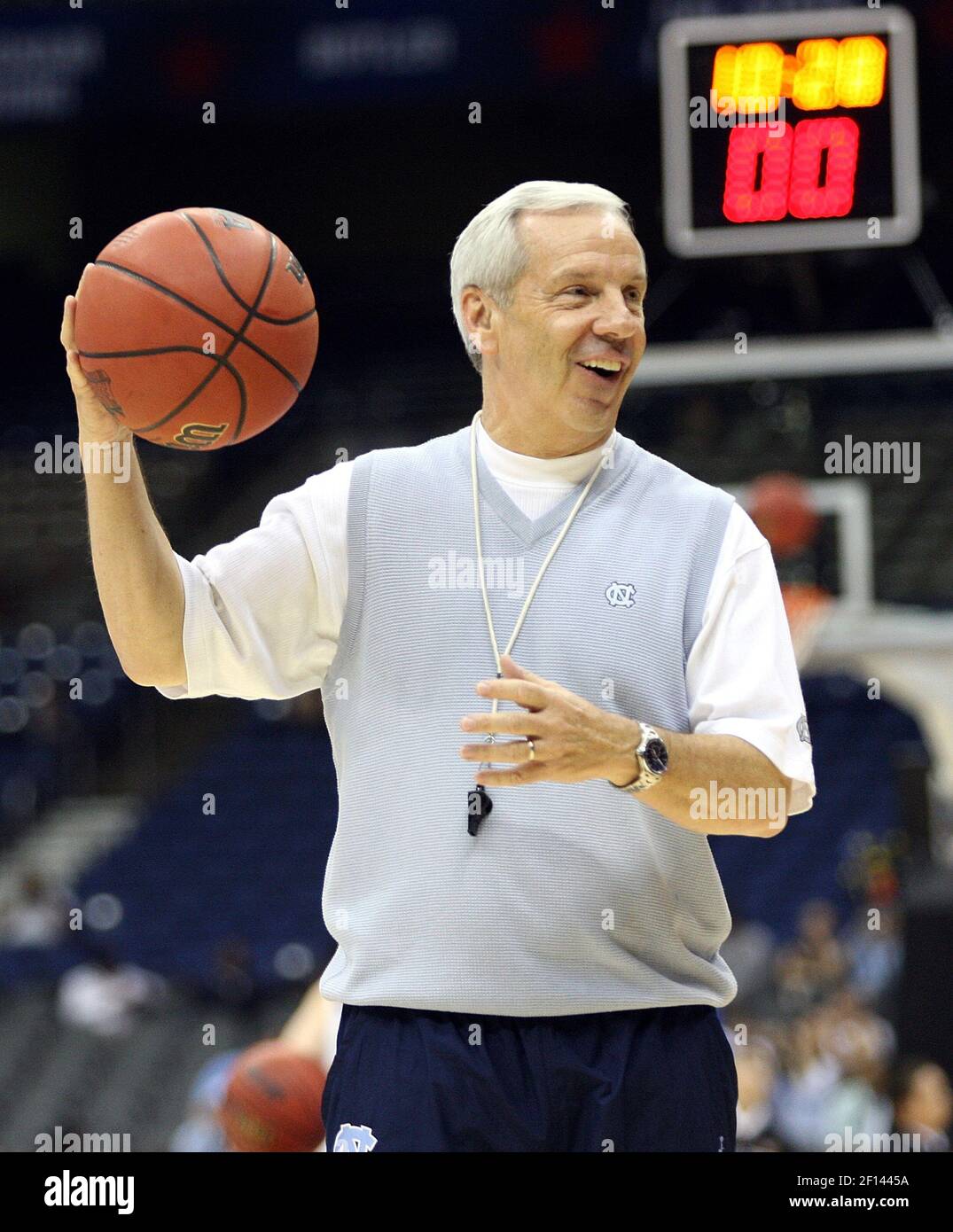 UNC head coach Roy Williams is all smiles during Friday practice, April ...