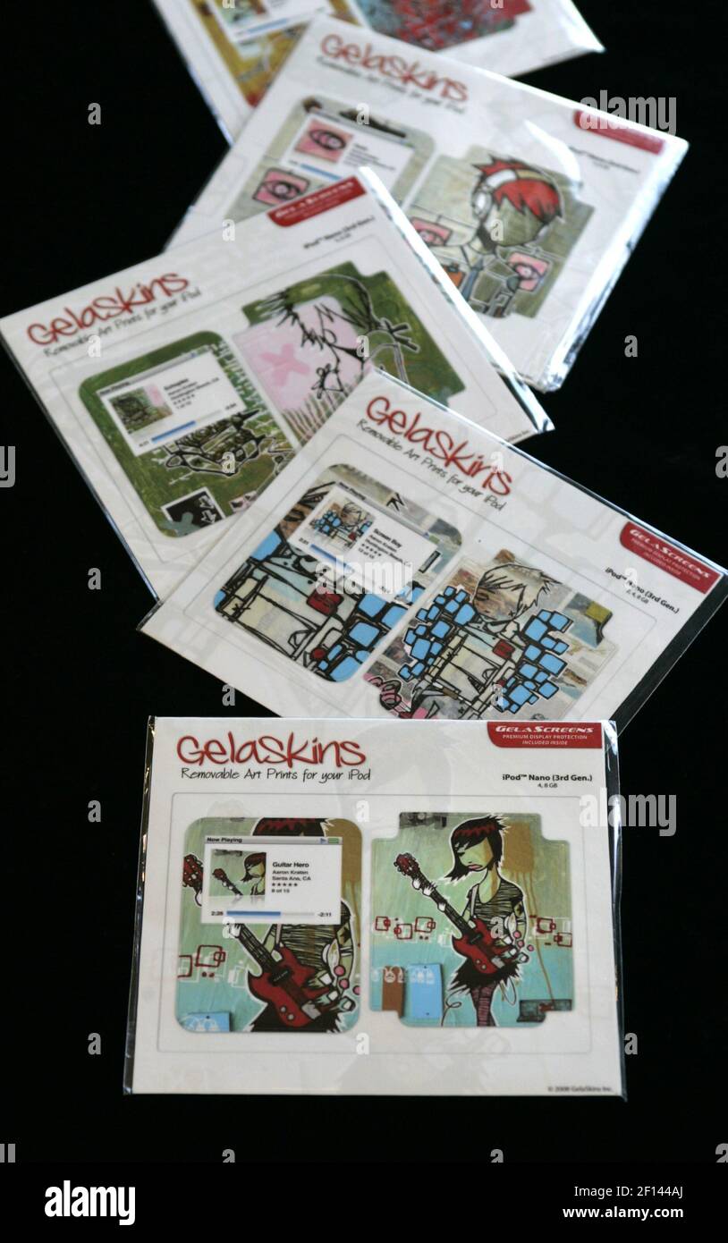 In this photograph, artist Aaron Kraten's artwork protects an iPod nano ...