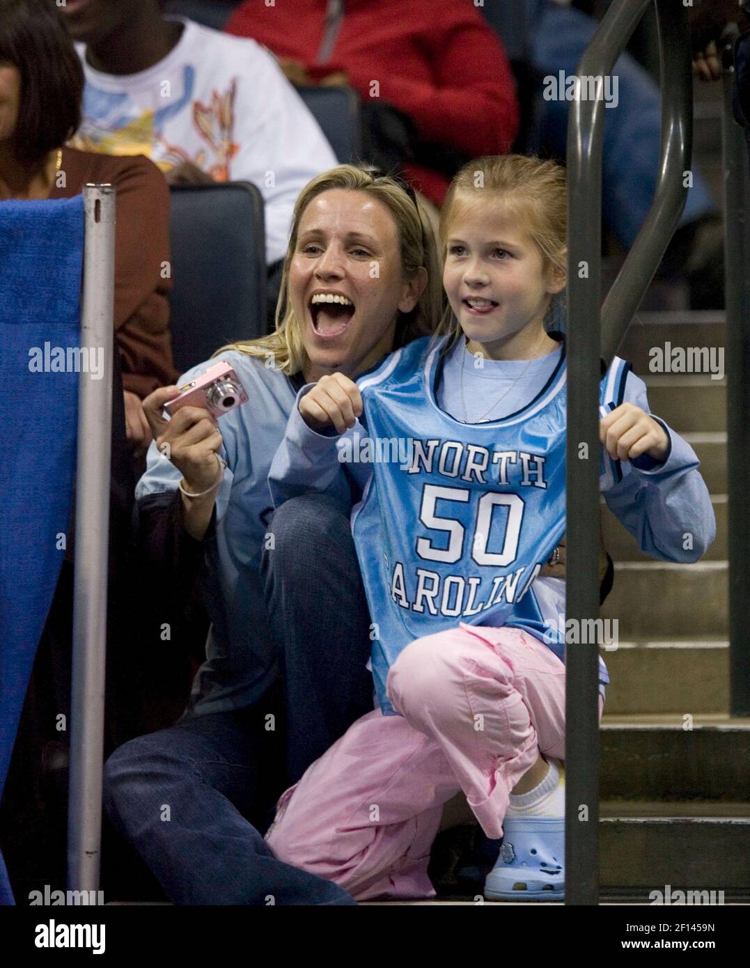 Tar Heel fans Temple Piner and her nine-year-old daughter, GraceAnne ...