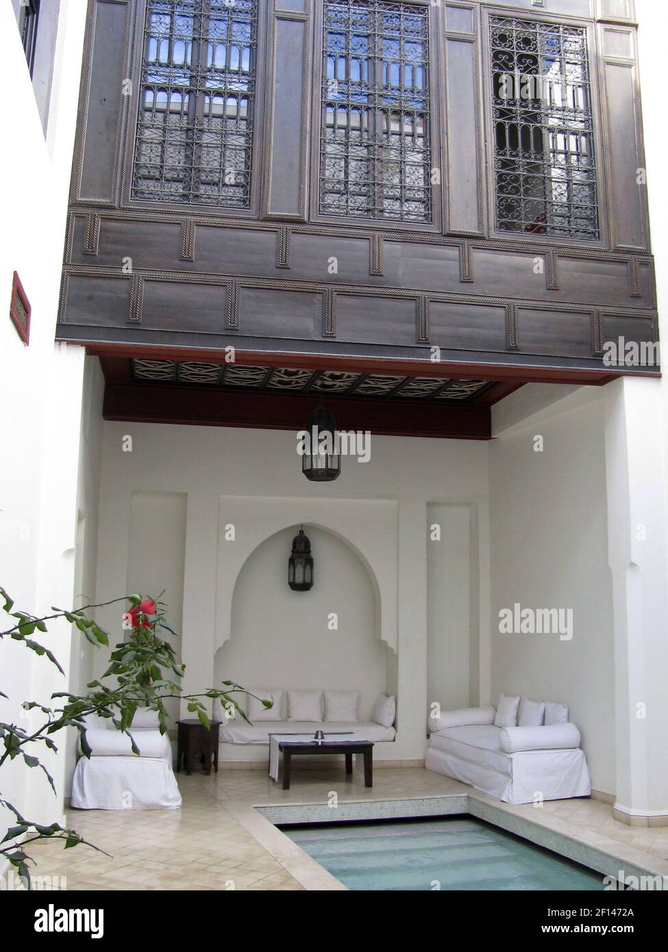 A marble pool at Dar Karma, with hammam just steps away. (Photo by ...