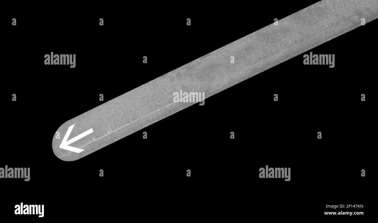 Blue traffic sign white arrow Black and White Stock Photos & Images - Alamy