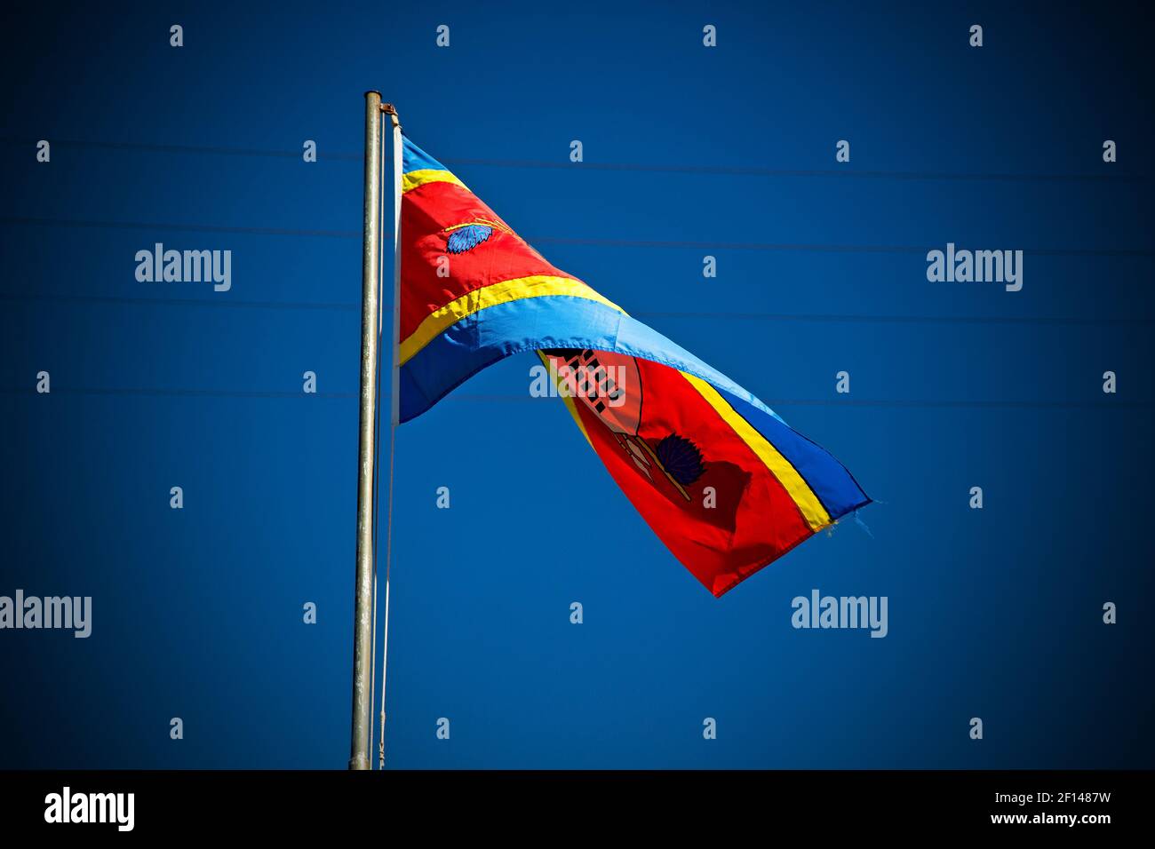 Flag swaziland flagpole waving hi-res stock photography and images - Alamy