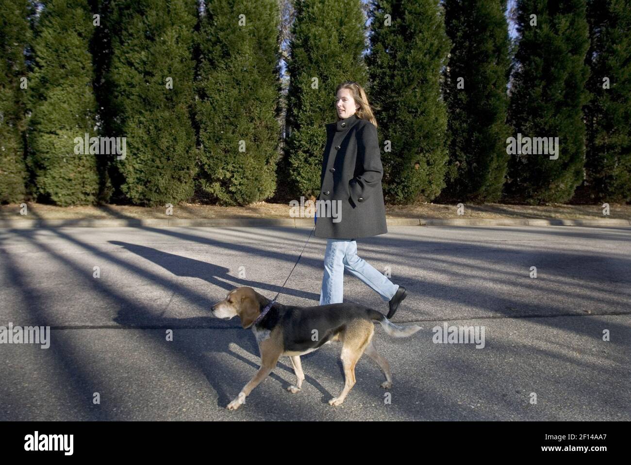Laura Tuning, of Cary, North Carolina, with her dog Branson, was ...