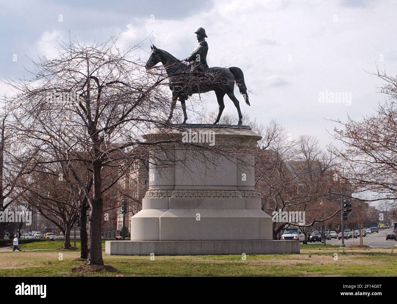 The Lt. Gen. Winfield Scott statue stands at Scott Circle in Washington ...