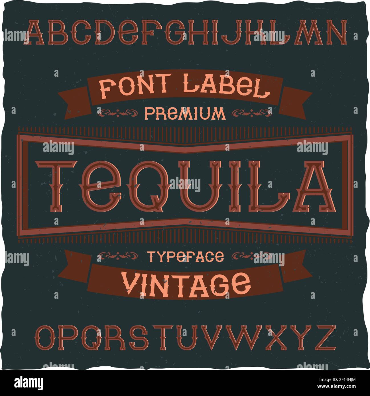 Vintage label font named Tequila. Good to use in any retro design ...