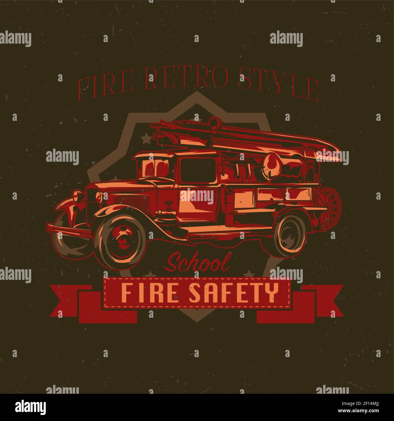 Vintage Fire Truck Vector