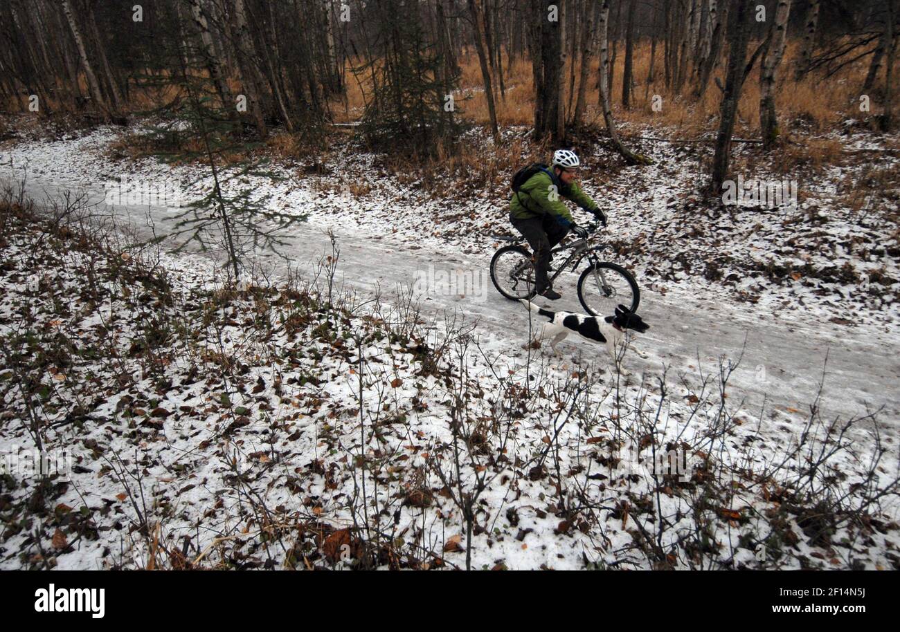 Jamin Hall goes for a ride with dog Roxy in Far North Bicentennial Park ...