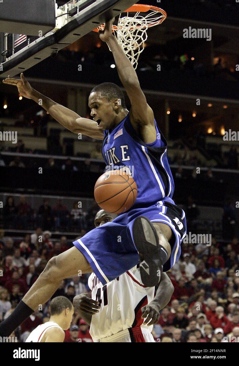 Duke's Lance Thomas finishes a dunk in the first half over Davidson's ...