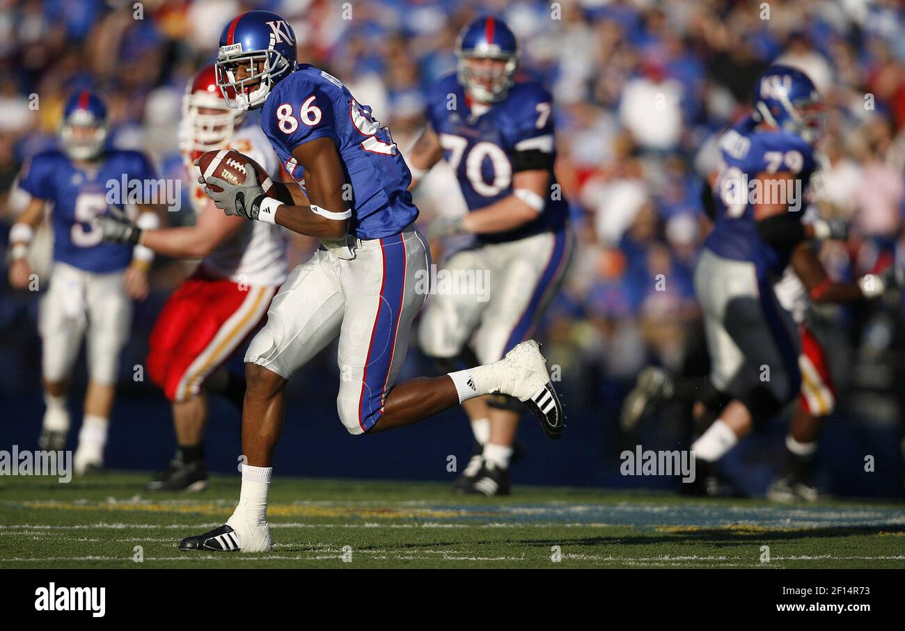 Kansas' Marcus Henry hauls in a 51-yard pass against Iowa State at ...
