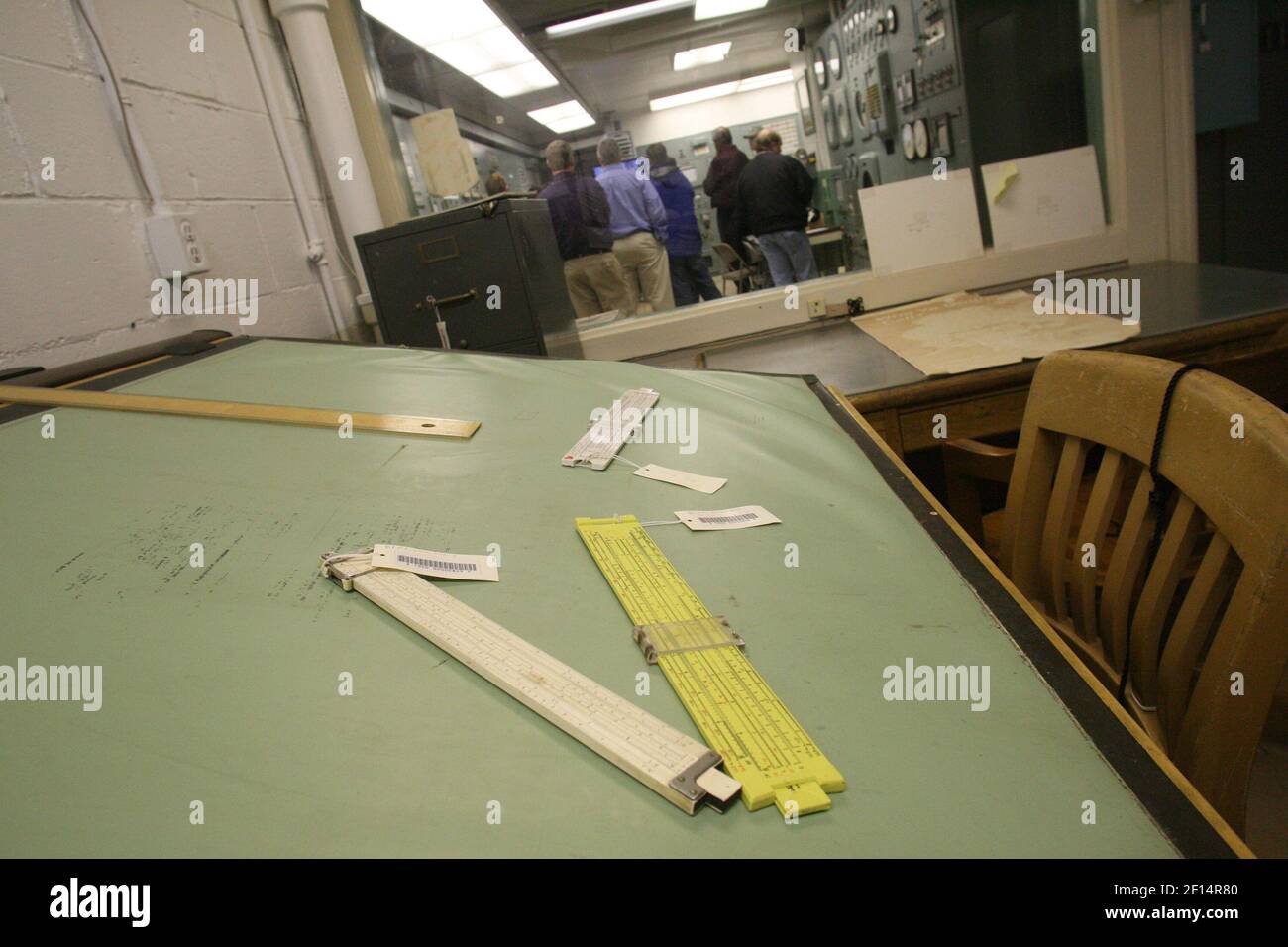 Visitors check out the control room next to where Italian physicist ...