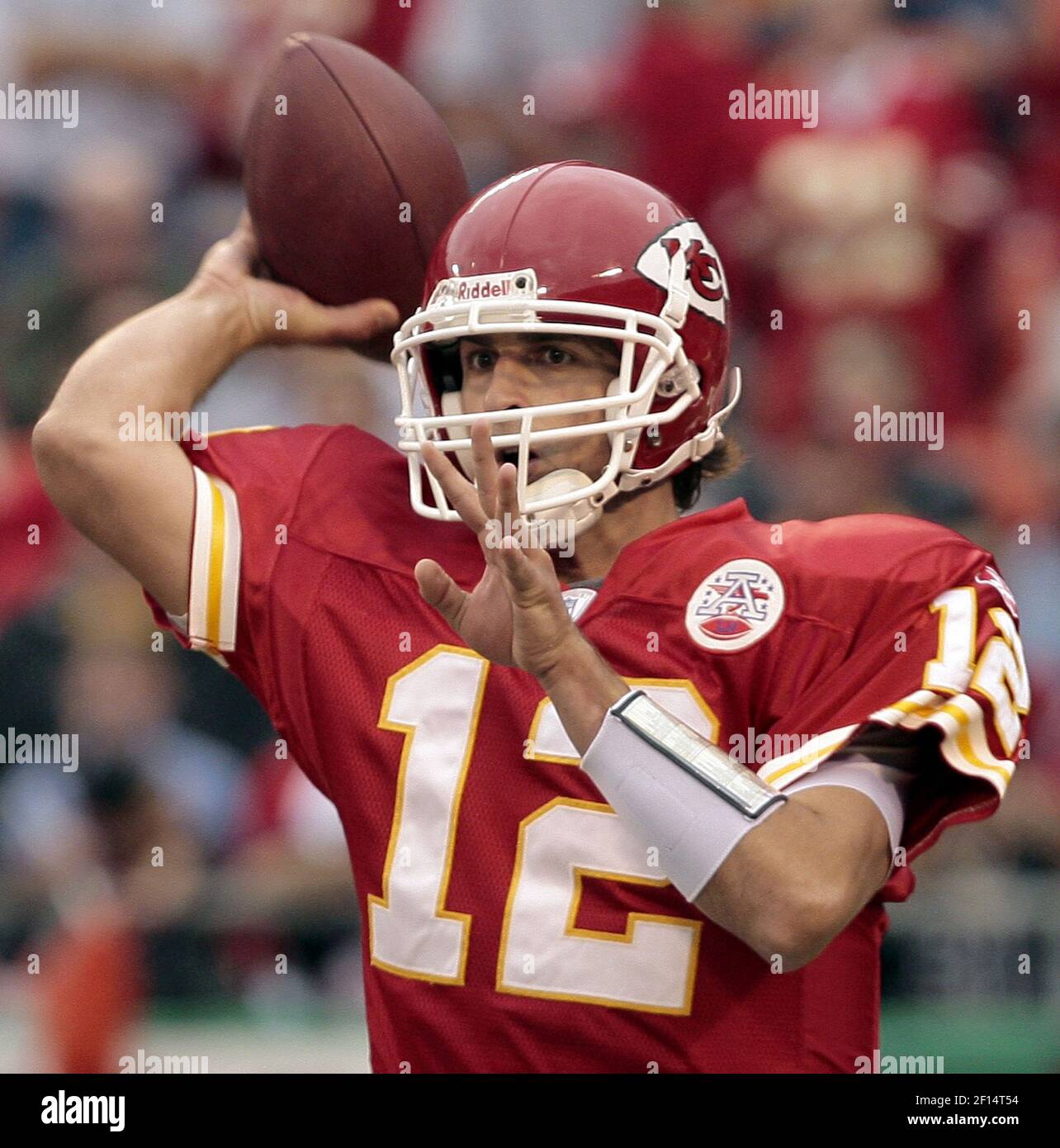 Kansas City Chiefs quarterback Brodie Croyle looks to pass during the ...