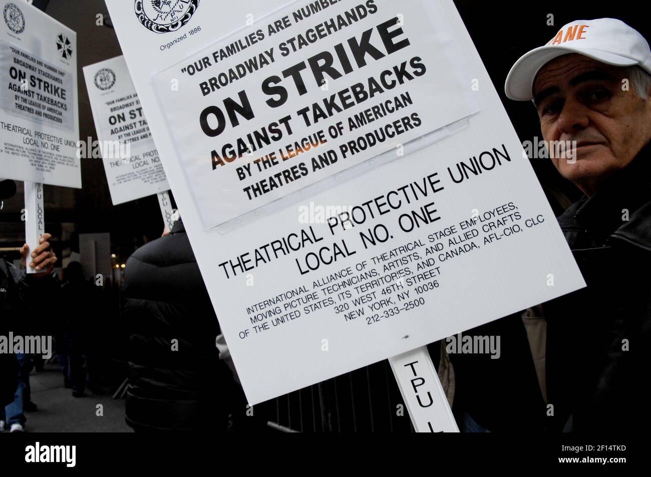 Picket lines went up on Broadway as members of the stagehands' union ...