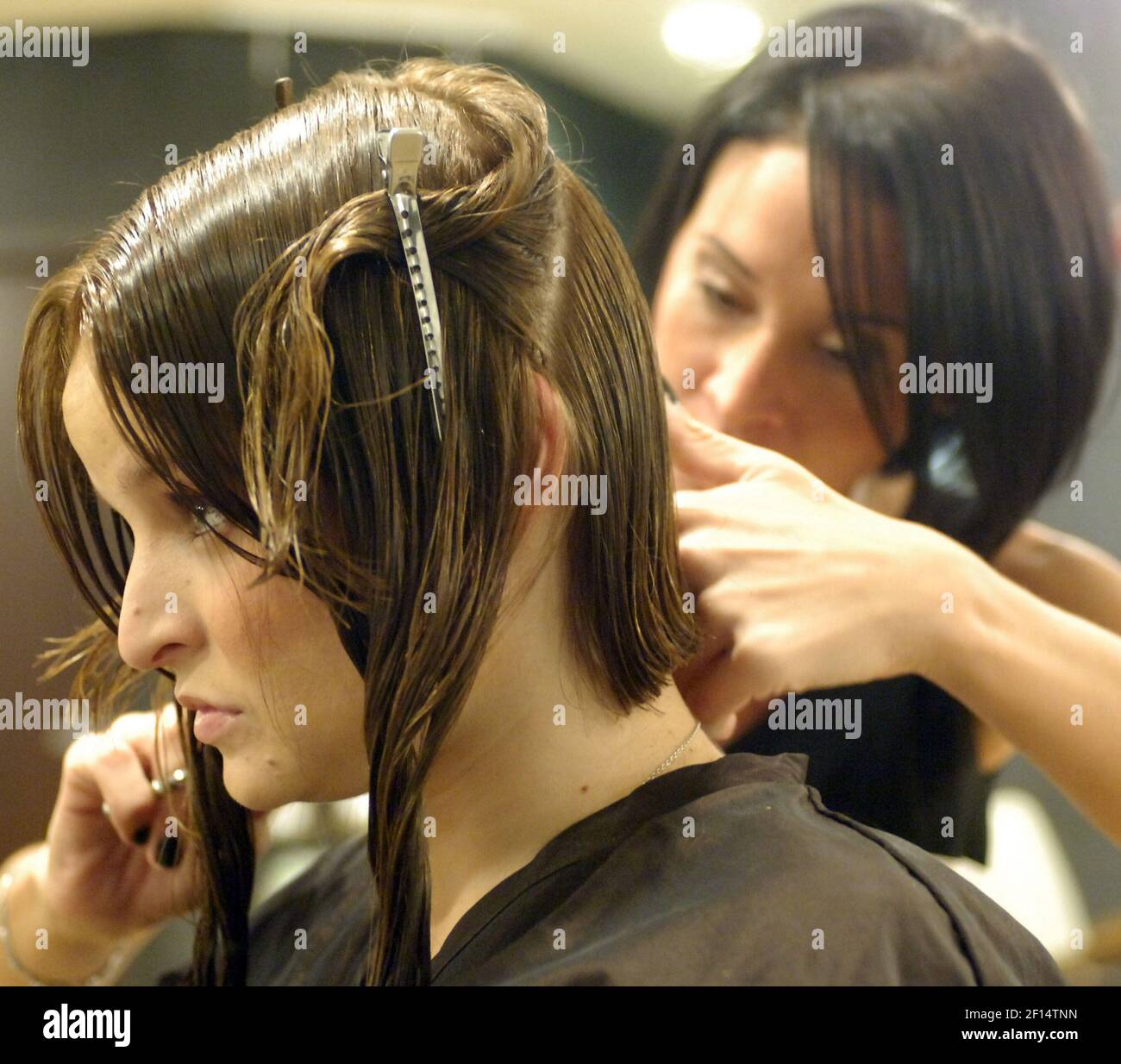 Leigh Anne Rodgers, right, creative director & co-owner of Salon Blue ...