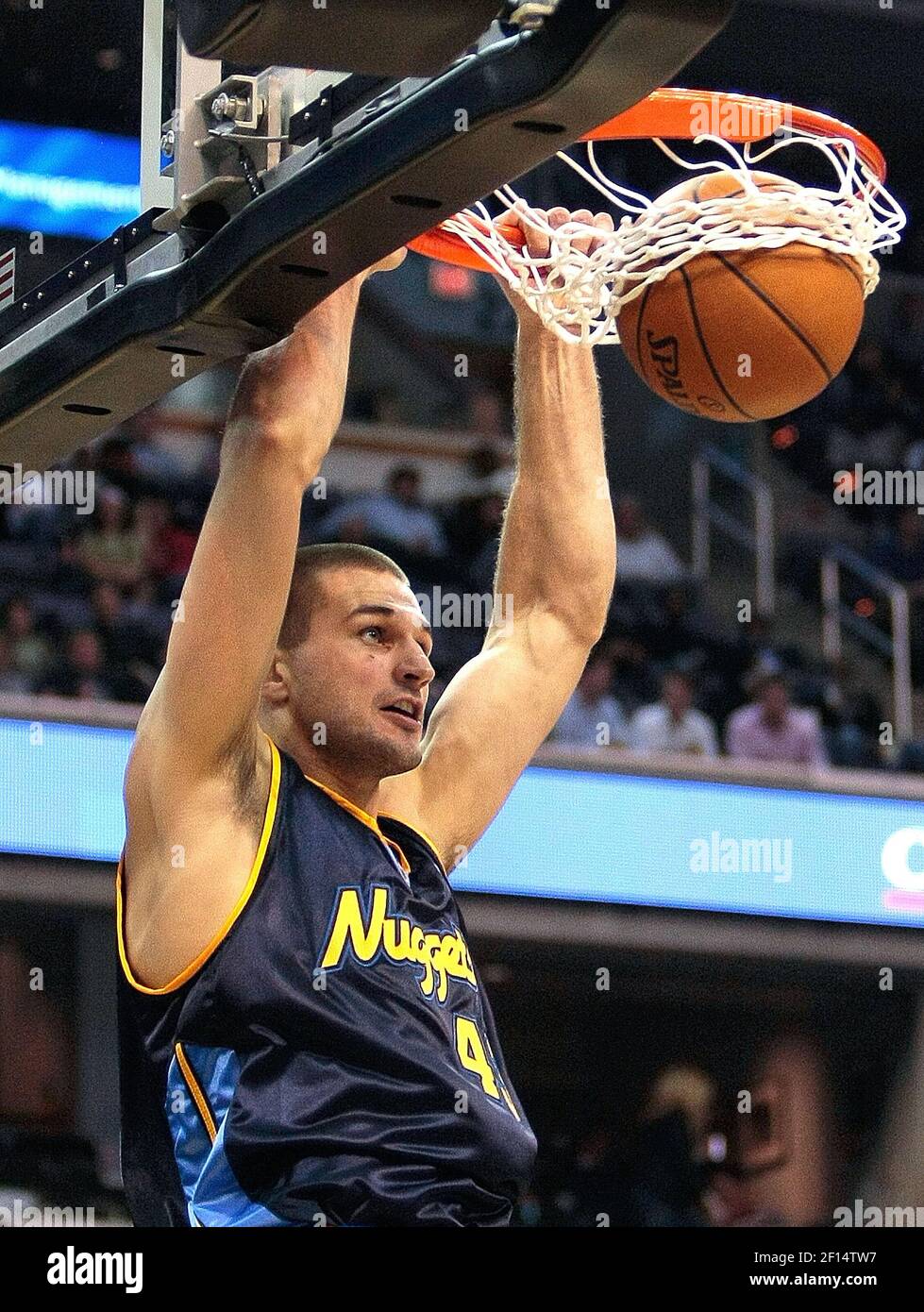 Denver Nuggets Linas Kleiza (43) slam dunks during their game against ...