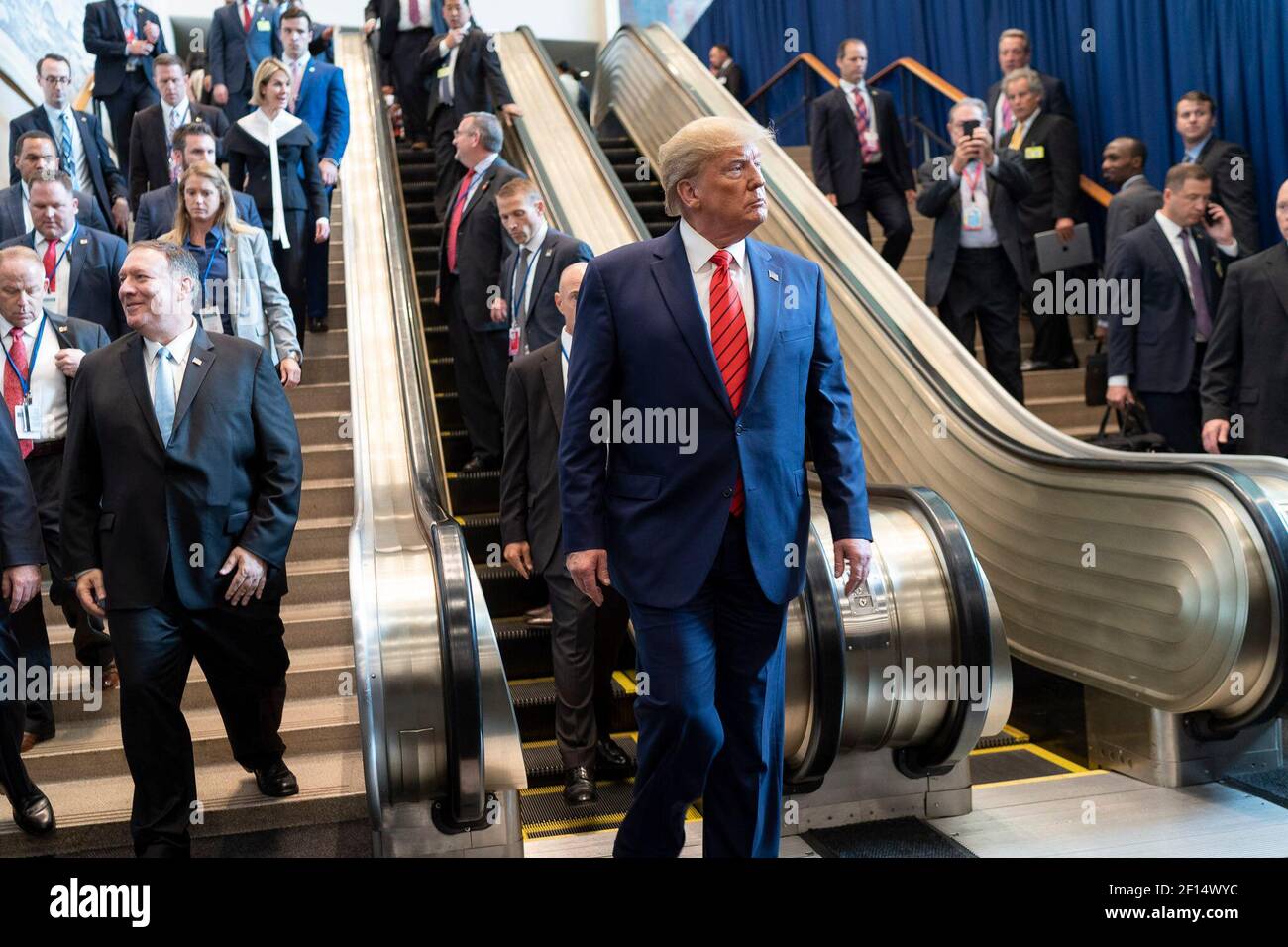 Donald trump on escalator hi-res stock photography and images - Alamy