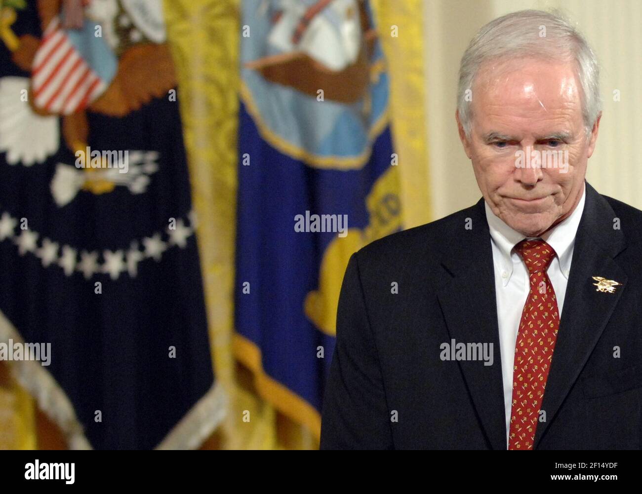Daniel Murphy, father of Navy SEAL Lt. Michael Murphy, stands as ...