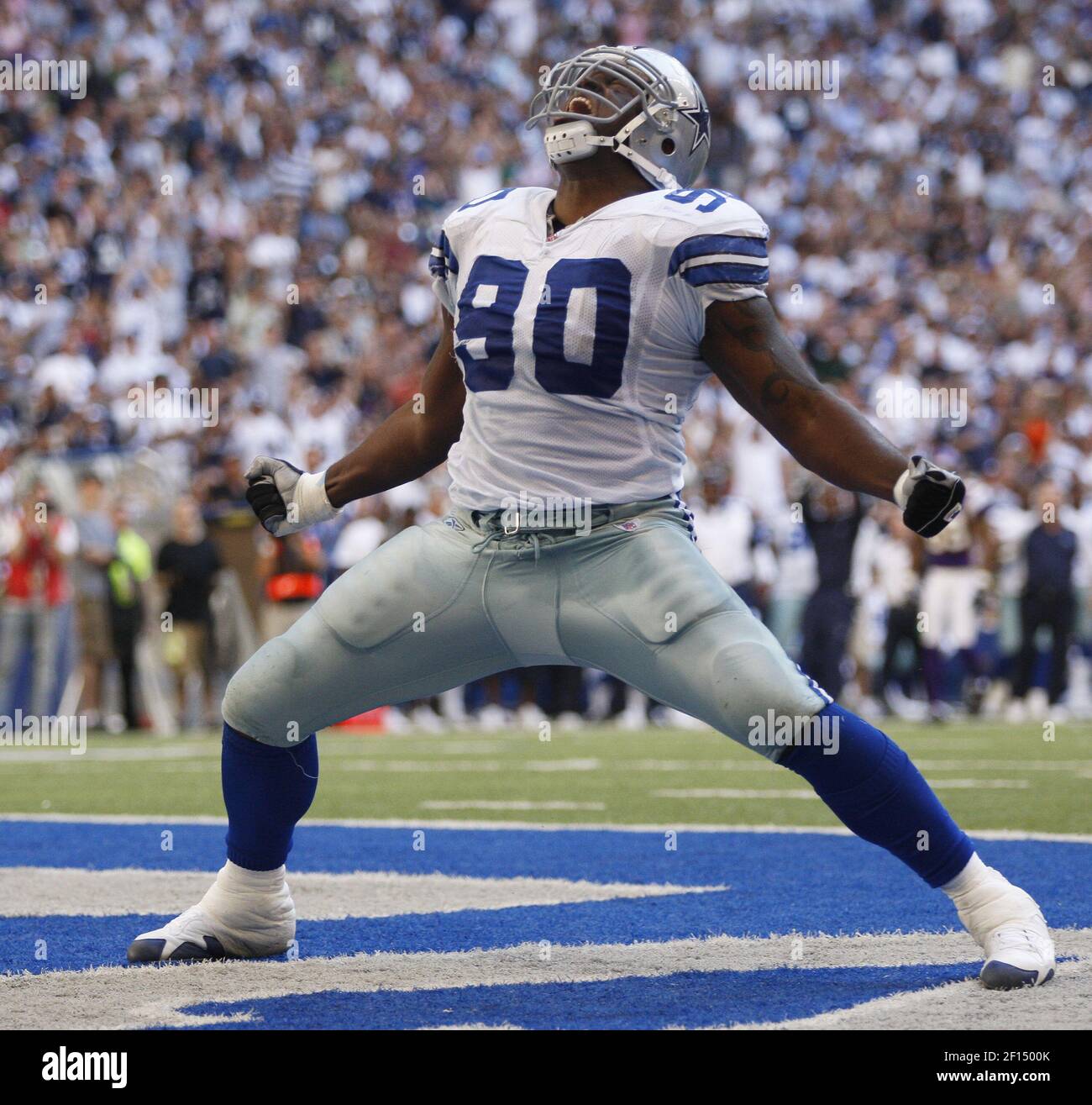 Dallas Cowboys Jay Ratliff celebrates after a successful defensive ...