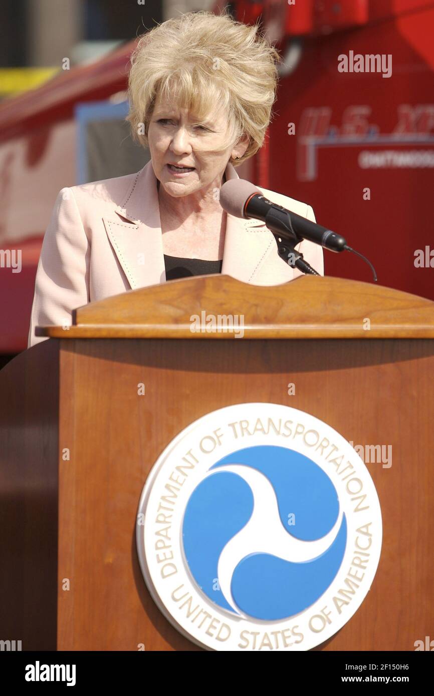 Secretary of Transportation Mary E. Peters speaks during a Department ...