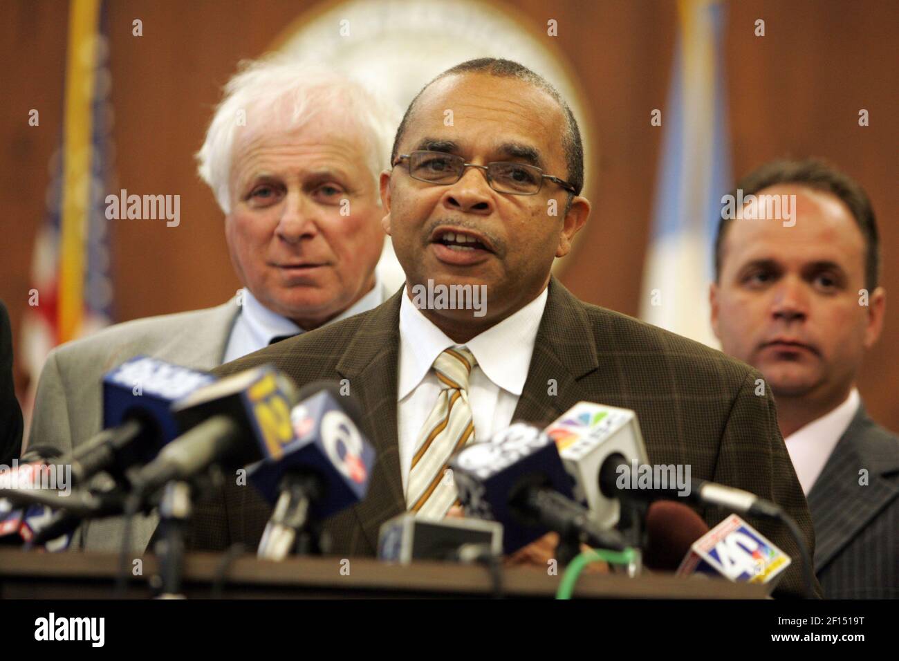 William Marsh makes a brief statement after being sworn in as acting ...