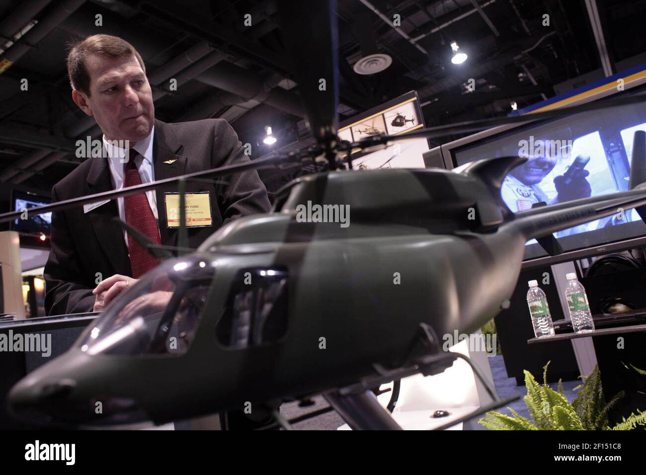 Barry Ford of Bell Helicopter (a Textron Company) with a model of the ...