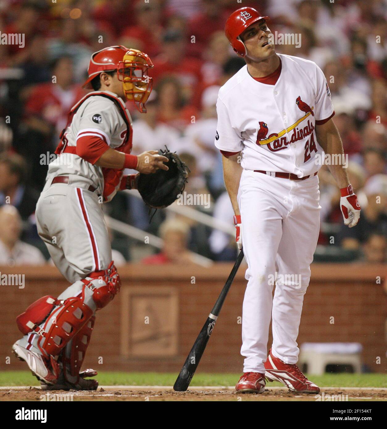 St. Louis Cardinals' Rick Ankiel returns to the dugout after striking ...