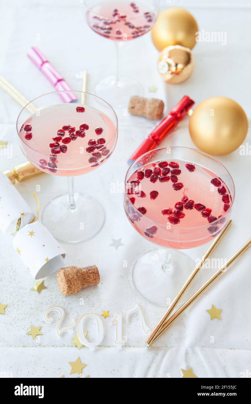 Pink cocktail for Christmas Stock Photo - Alamy