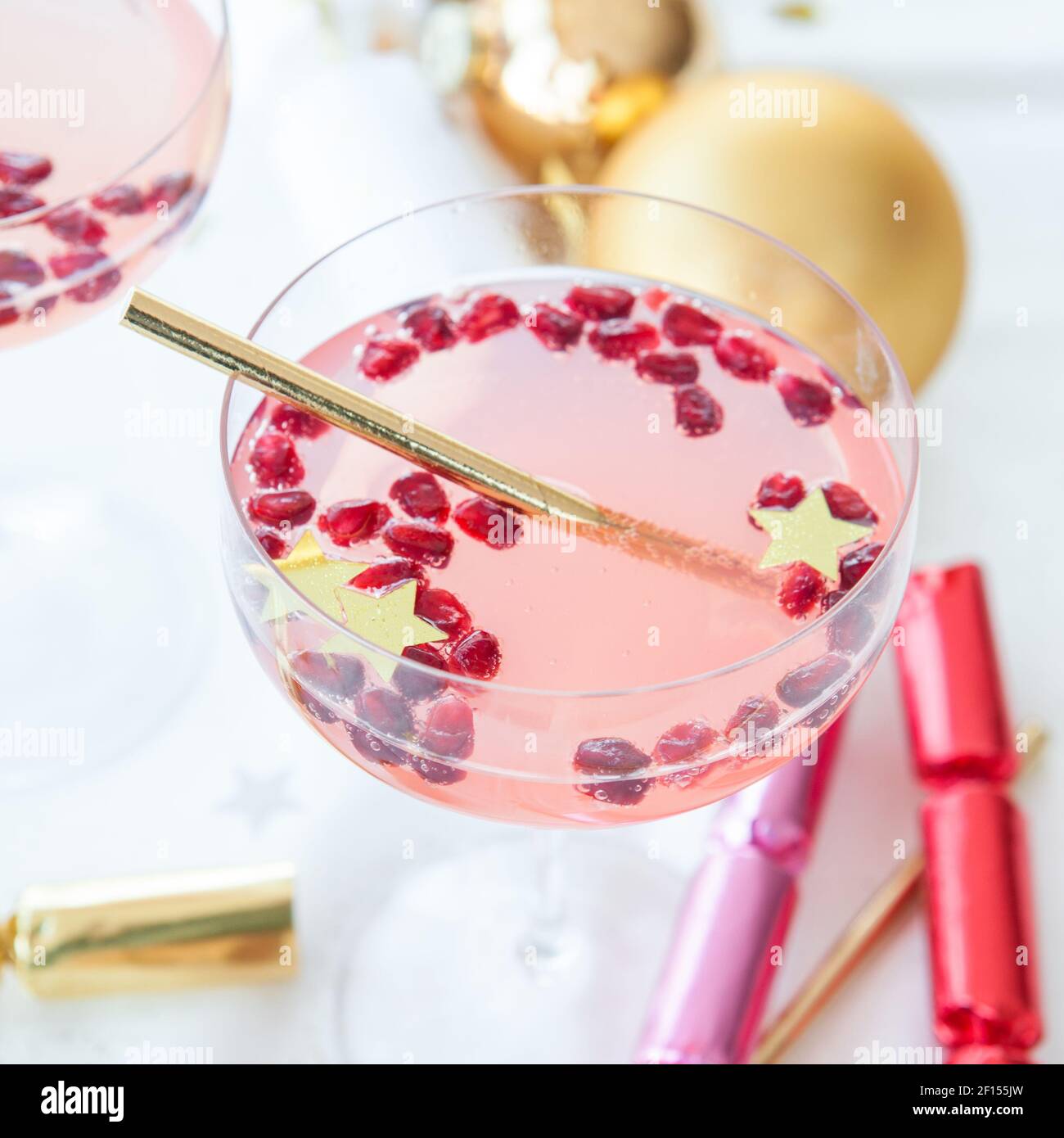 Pink cocktail for Christmas Stock Photo - Alamy