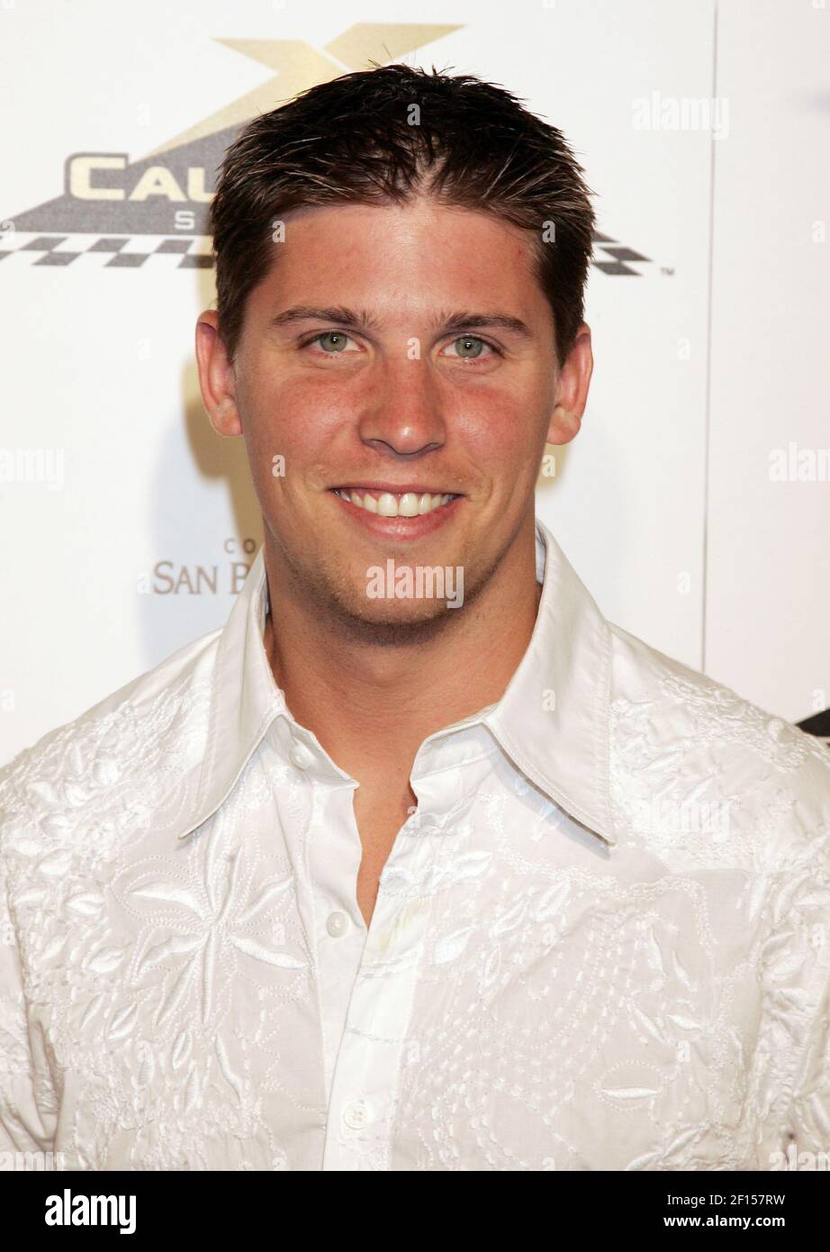 NASCAR driver Denny Hamlin arrives at the California Speedway's Running ...