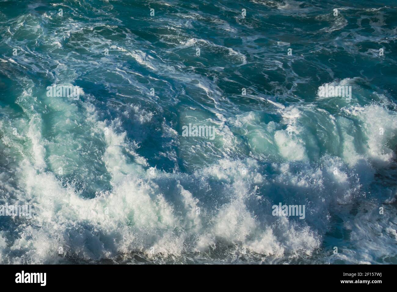 Ocean waves as background. Navy blue, beautiful blue and turquoise ...
