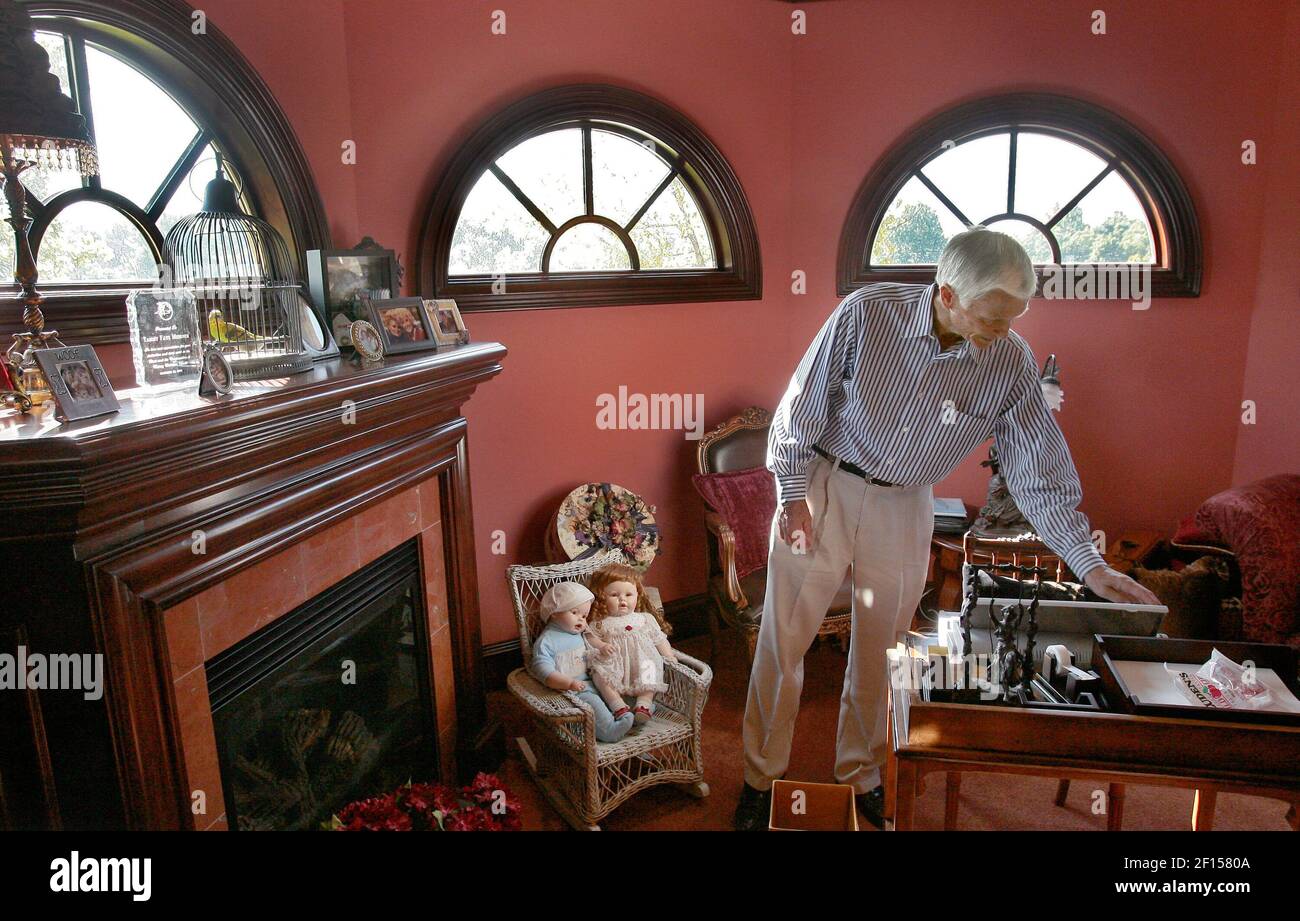 Roe Messner, husband of the late Tammy Faye, runs his hand across the ...