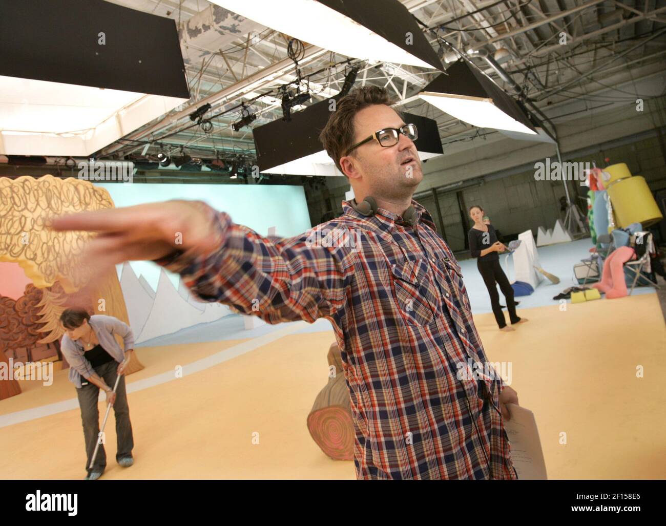 Co-creator Christian Jacobs directs staffers during a taping of ...
