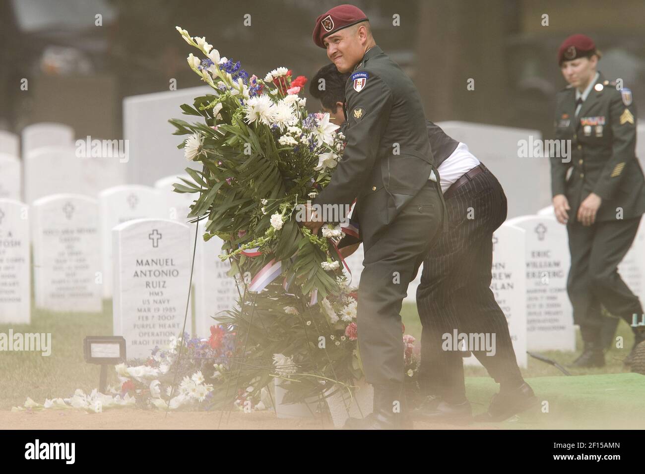 Burial for U.S. Army Capt. Maria Ines Ortiz, who was killed in Iraq, at ...