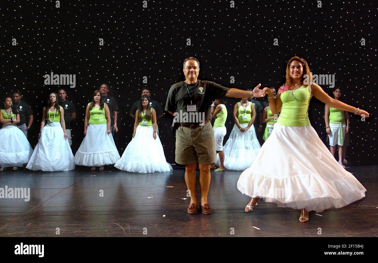 Nicole Lora and her father Jose practice their final dance rehearsal ...