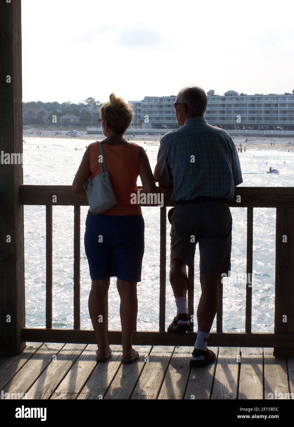 Bob Young and Nancy Linehan enjoy the view from the upper deck of the ...