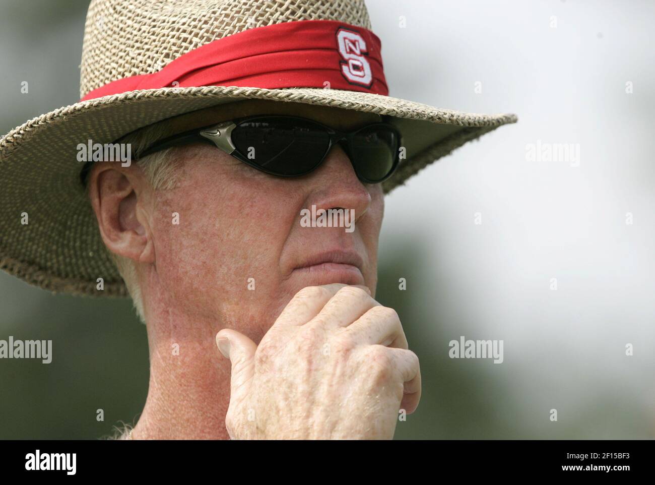 North Carolina State football coach Tom O'Brien watches the first day ...