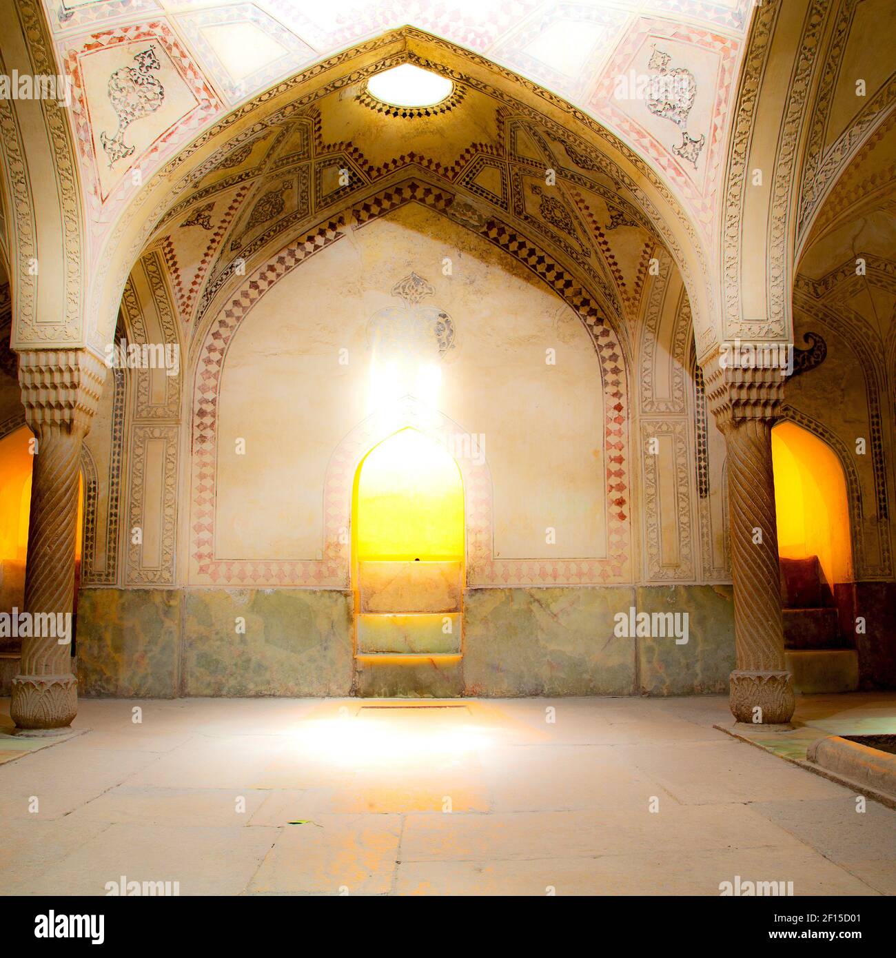 In iran inside the old antique mosque Stock Photo - Alamy