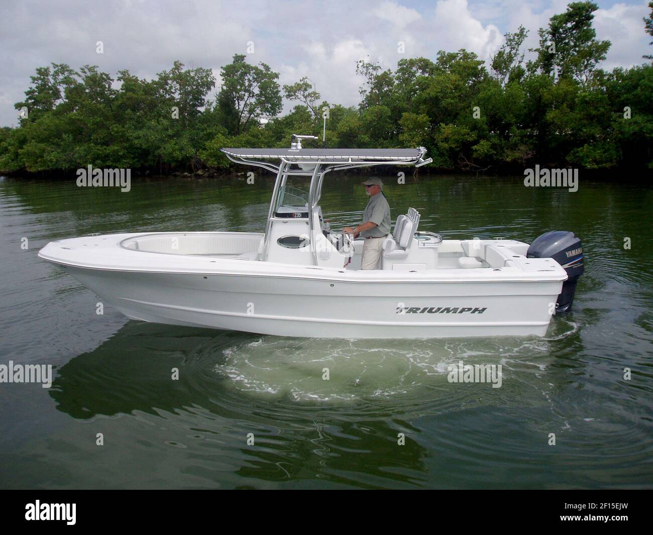 The Triumph 235CC boat, a 24-foot center-console model, is made out of ...