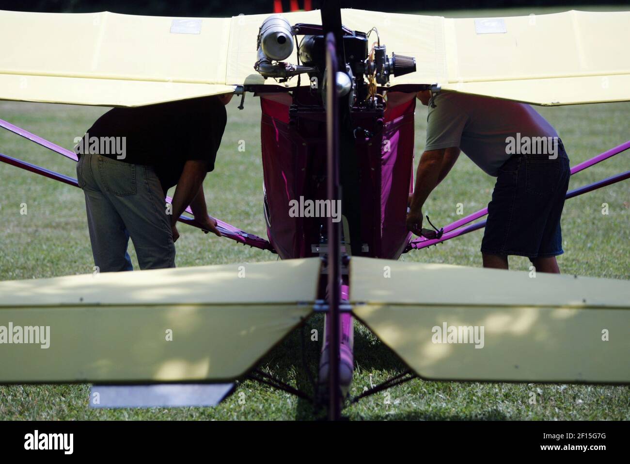 Two members of the North Coast Lite Flyers, a group of ultra light and ...