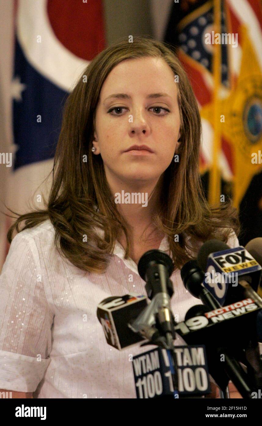 Whitney Davis, sister of Jessie Marie Davis, speaks at a press ...