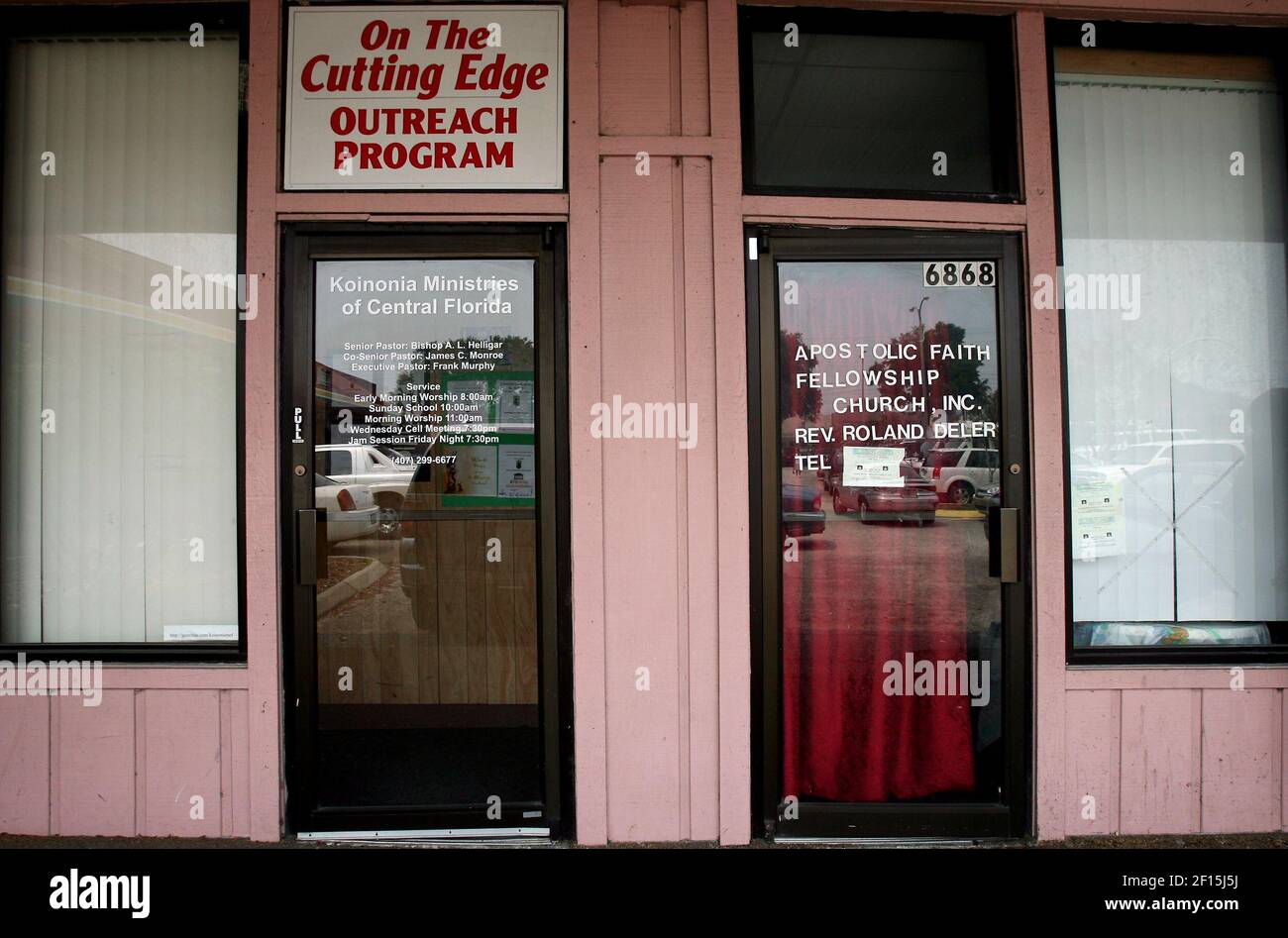 Two churches side by side at the Devon Shield Shopping Center on Silver ...