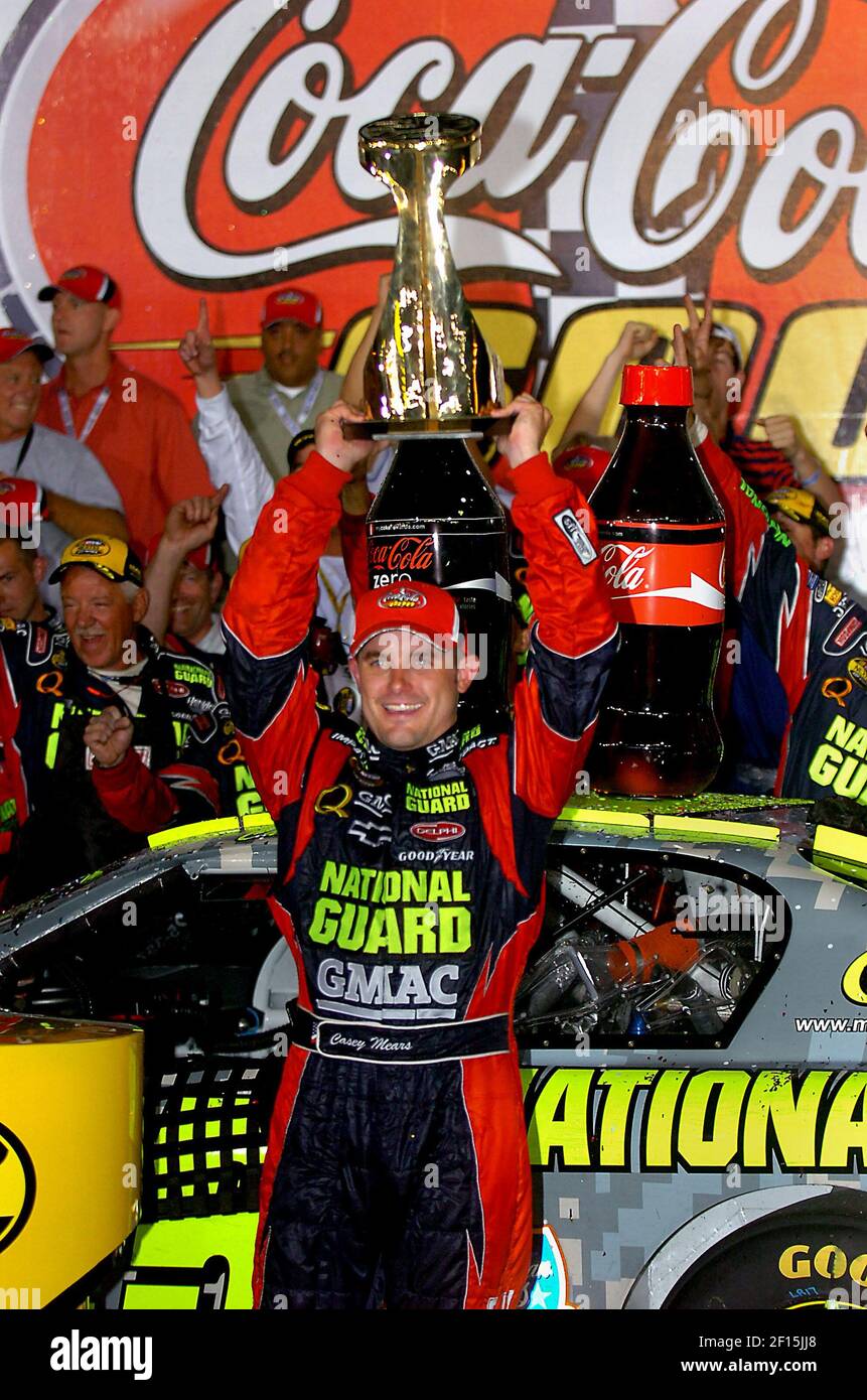 Casey Mears celebrates his win in the Coca-Cola 600 at Lowe's Motor ...