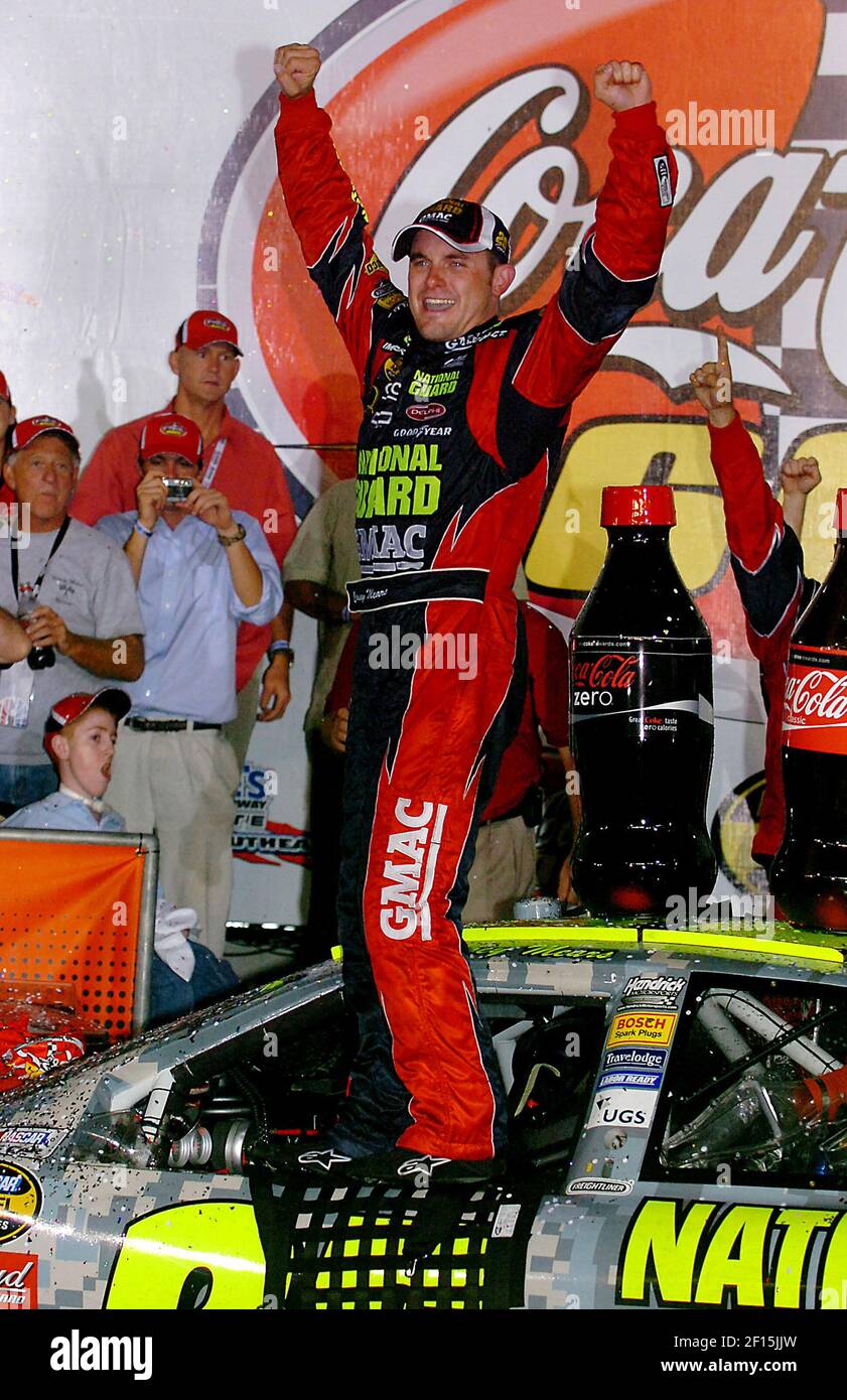 Casey Mears celebrates his win in the Coca-Cola 600 at Lowe's Motor ...