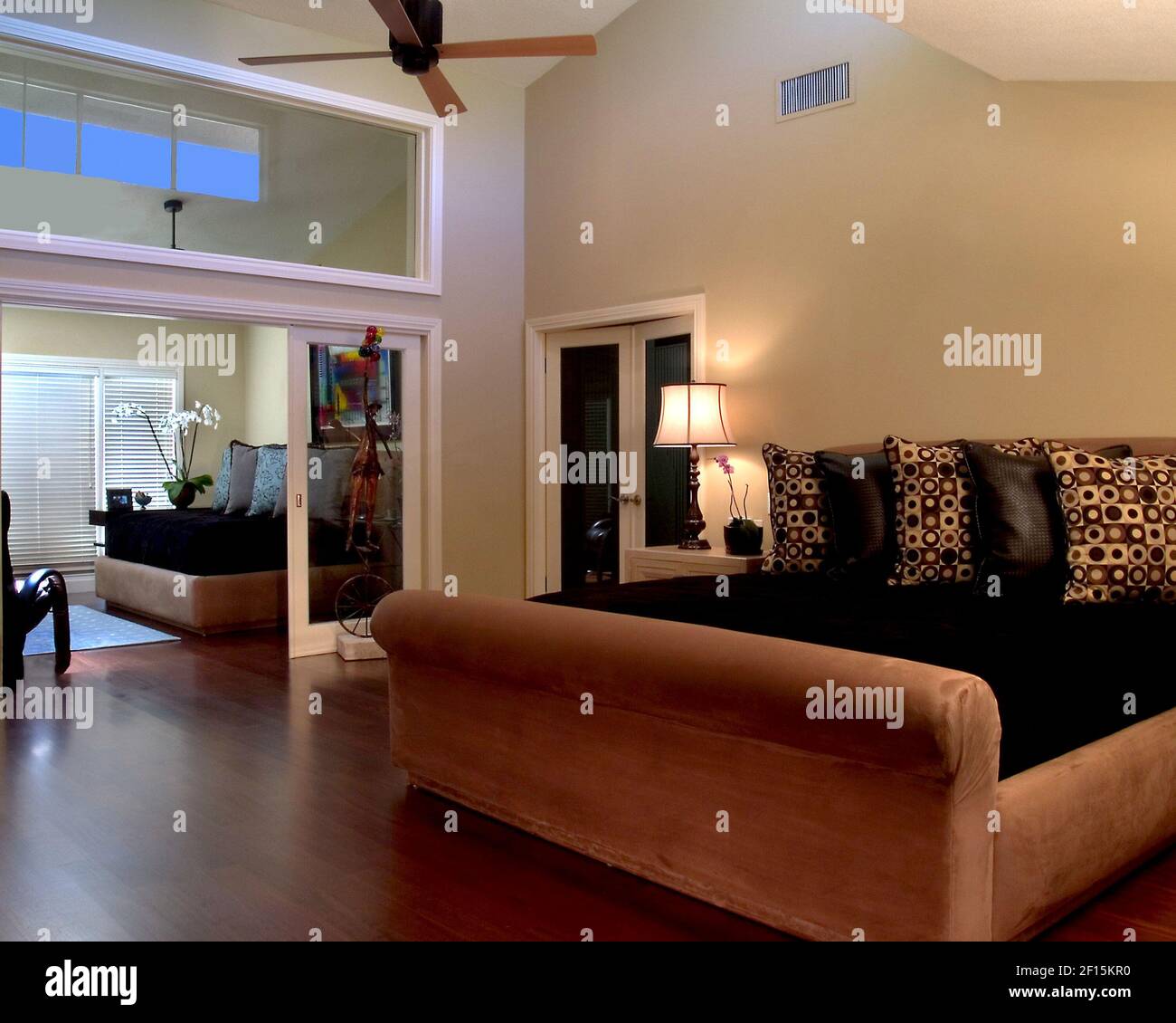 Michael Saruski designed these adjoining bedrooms with soundproof doors ...